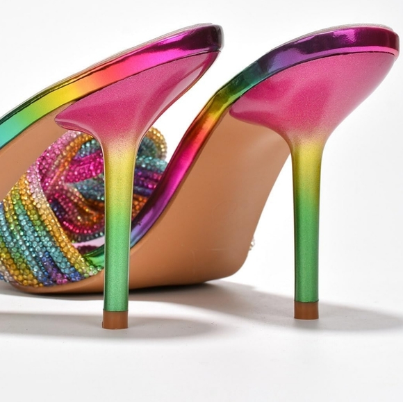 Cape Robbin | Shoes | Nwt Rainbow Metallic Open Toe Sandal Brightly ...